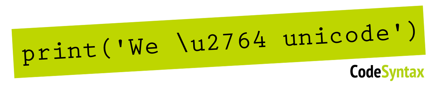 print ( 'We \u2764 unicode' ) sticker at EuroPython 2015 — CodeSyntax ...
